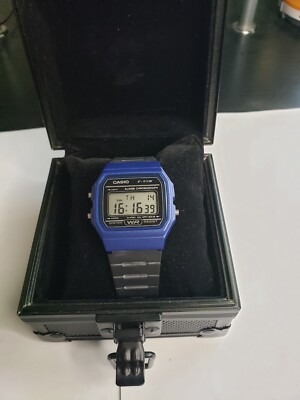 🚨🔥Vintage 80s 90s Casio Blue Watch F-91W Designer Very Rare Color ...