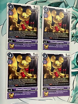 4x ChuuChuumon BT10-073 U (Playset) Digimon CCG | Xros Encounter Near ...