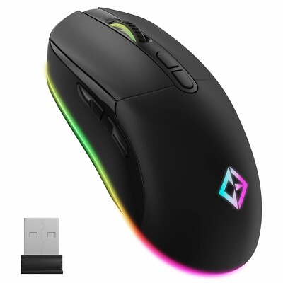 Rechargeable Wireless Mouse RGB LED USB Bluetooth Gaming Mice Laptop PC ...