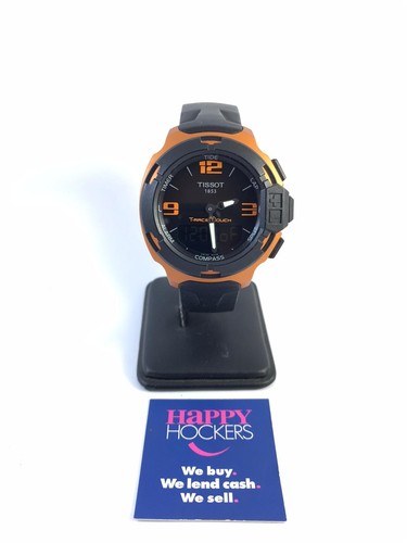 TISSOT T081420A T-RACE T-TOUCH ORANGE AND GREY TITANIUM QUARTZ WATCH ...