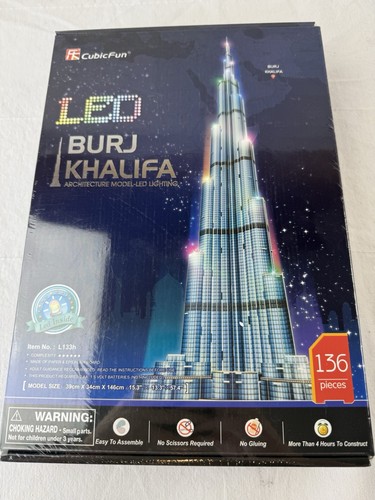 NEW/SEALED Cubicfun 3D Puzzles LED Dubai Burj Khalifa Architecture ...