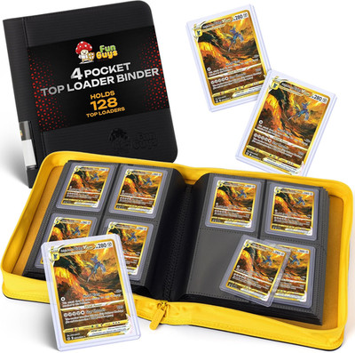 Toploader Binder – 4 Pocket Trading Card Binder for 128 Top Loaders ...