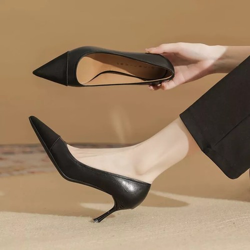 Éscarpins Chaussures Femme 6 CM Noir Bureau Élégant Confortable Cuir PU ...