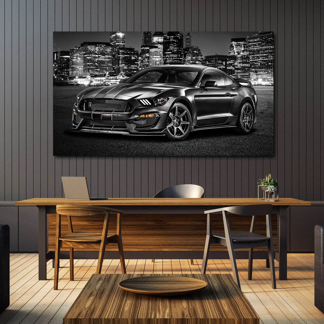 LEINWAND BILD WAND BILDER FORD MUSTANG GT 350 KUNSTDRUCK CANVAS POSTER ...