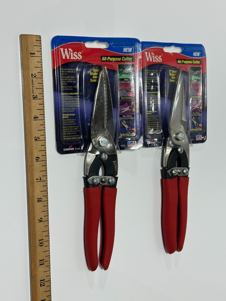 2pc WISS (Cooper USA) NEW 10" Multi-Purpose Shears Snips Cutter, Red ...