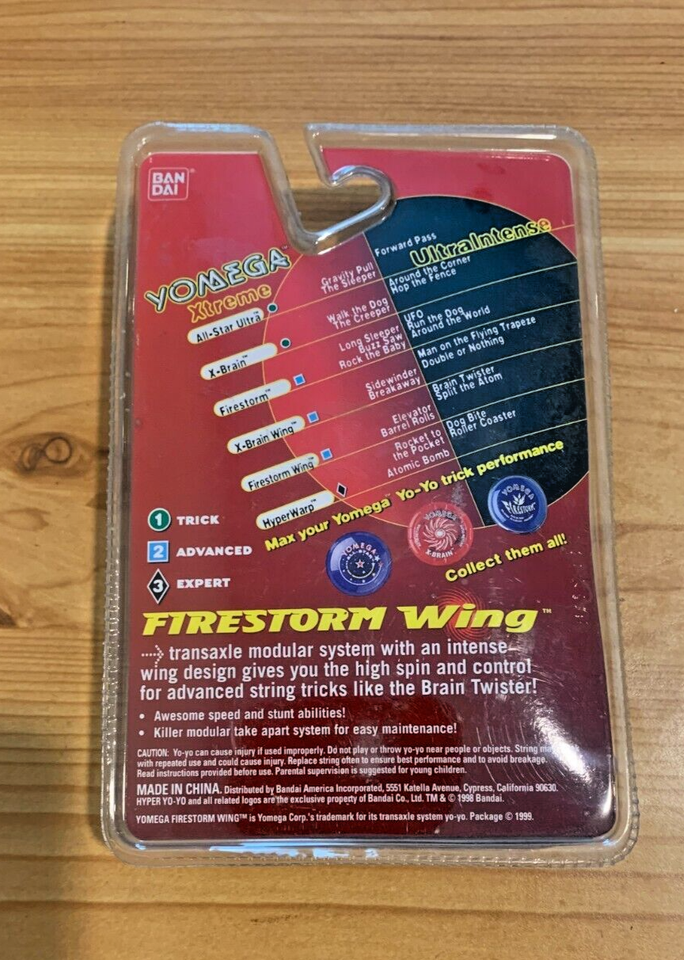 New Yomega Bandai Yo Yo Firestorm Wing 1999 Vintage Sealed | eBay