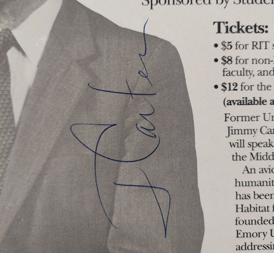 Jimmy Carter Signed 17x11 Evening With Event Poster Rare POTUS ...
