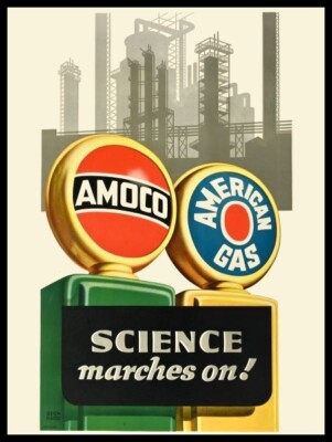 AMOCO Gasoline - SCIENCE Marches On! NEW Sign 24x30" USA STEEL XL Size ...