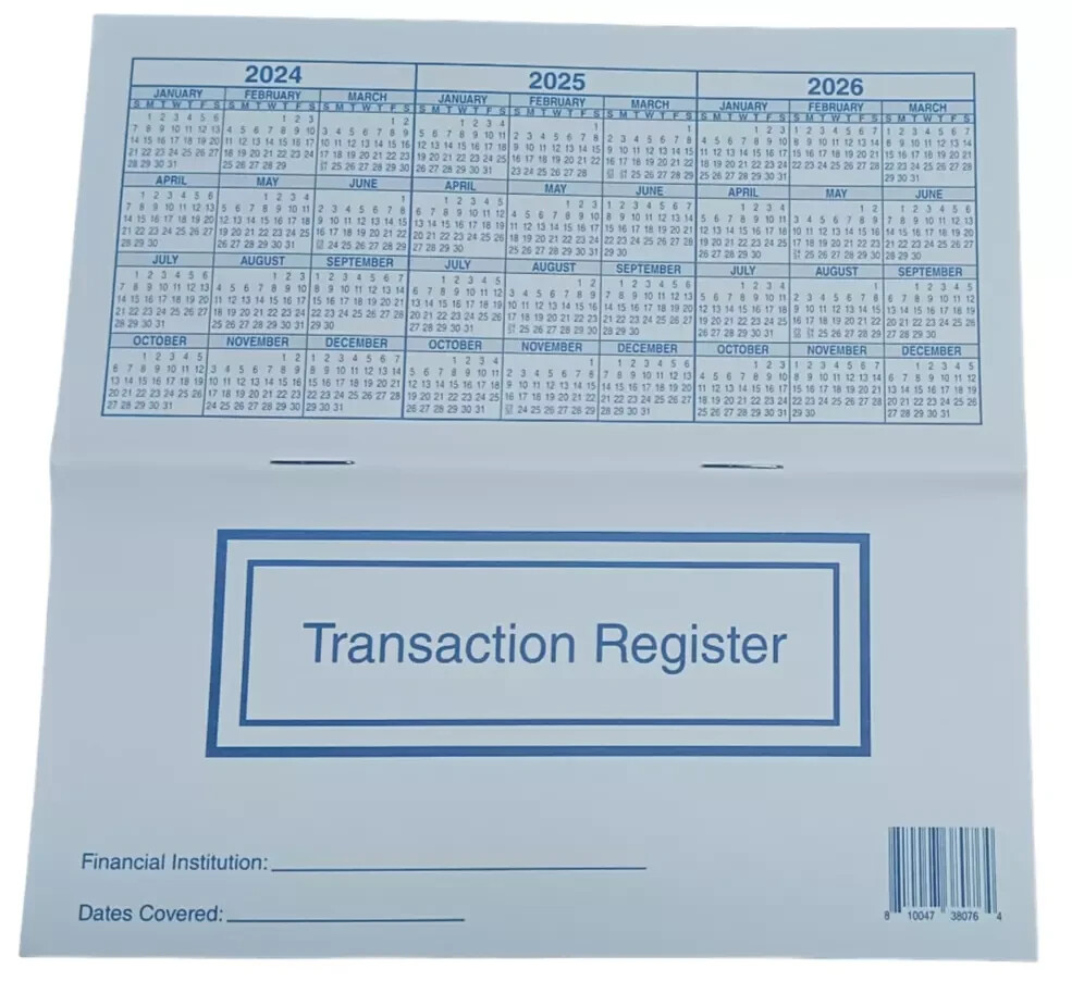 1 Checkbook Transaction Registers 2024 2025 2026 Calendar Check Book ...