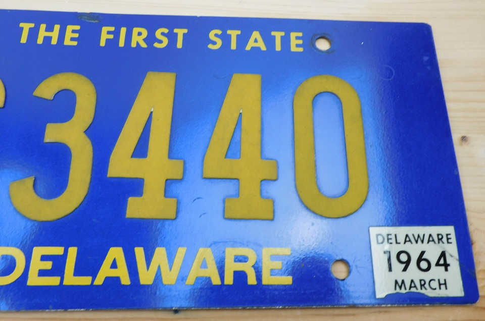 Vintage Original Delaware First State Riveted License Plate #C3440 ...