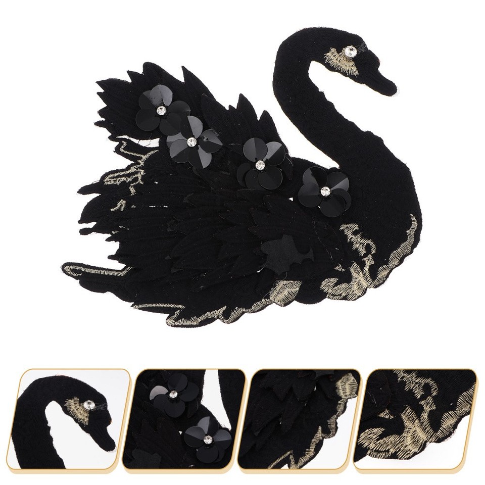 Swan Shape Embroidery Patch Sewing Craft Decoration Diy Embroidered ...