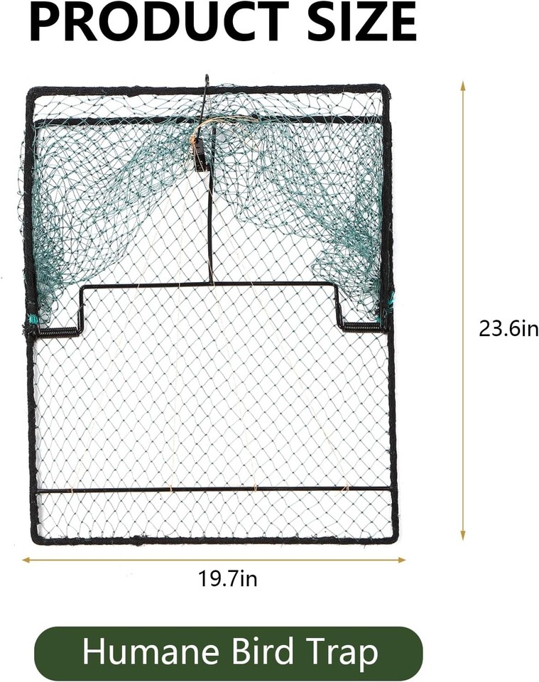 Humane Pigeon Trap,Bird Trap for Quail,Turkey,Net Traps (19.7X23.6 Inch ...