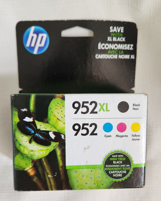 New OEM HP 952XL Black 952 Color Ink 4 Pack Set In Retail Box XL EXP 9/ ...