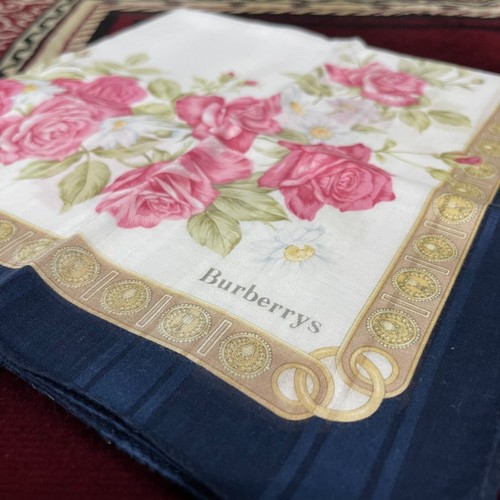 Burberry Mini Scarf Flower Handkerchief Blue White Scarves Pocket ...