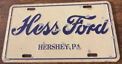 Hess Ford Dealership Booster License Plate Hershey Pennsylvania Dealer ...