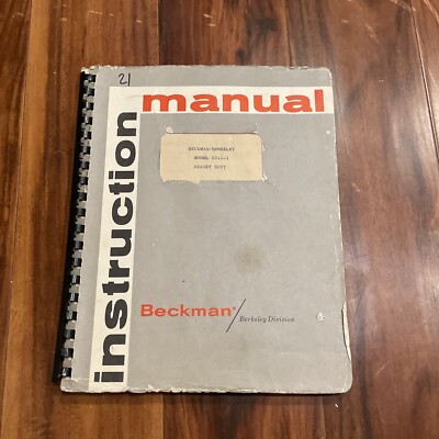 Manuals & Books - Beckman Model
