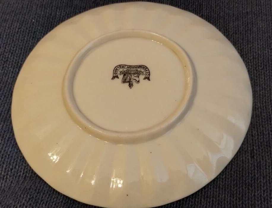 Rare Vintage Early Belleek Porcelain Bone Neptune Tea Saucer 2nd Black ...