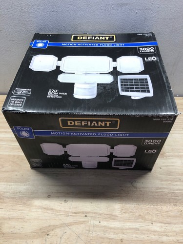 Defiant DFI-0760-WH 270° Solar Motion Outdoor 4-Head LED Flood Light ...