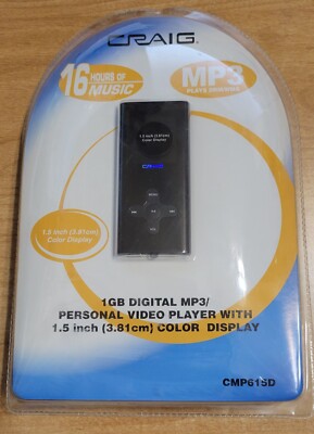 Craig CMP615D Black ( 1 GB ) Digital Media Player New Unopened MP3 ...