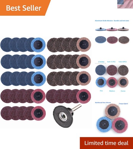 Versatile Roll Lock 2" Sanding Discs - 46PCS for Efficient Surface ...