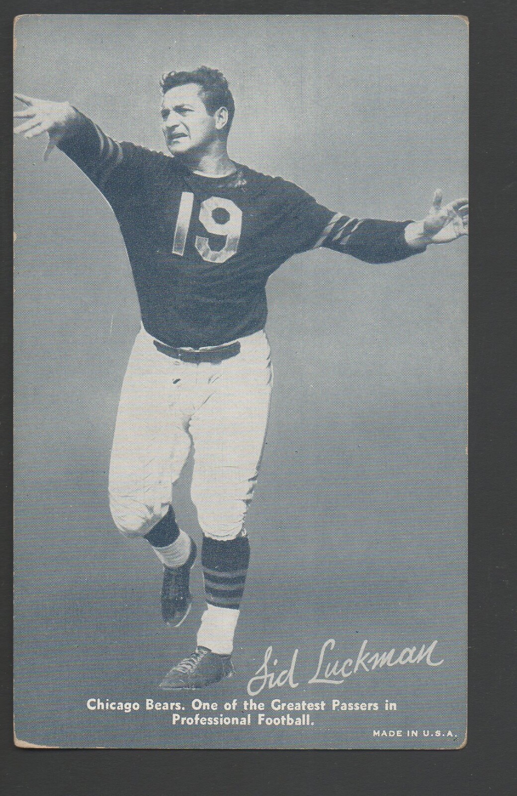 1948 Exhibit Sport Champion Football Card #7 Sid Luckman-Chicago Bear ...