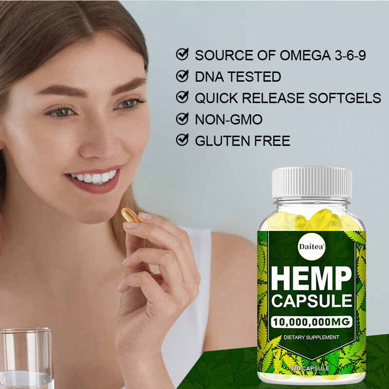 HEMP Capsule For Calm,Sleep,Stress,Anxiety,Pain,Muscle,Relax 30/60/120 ...