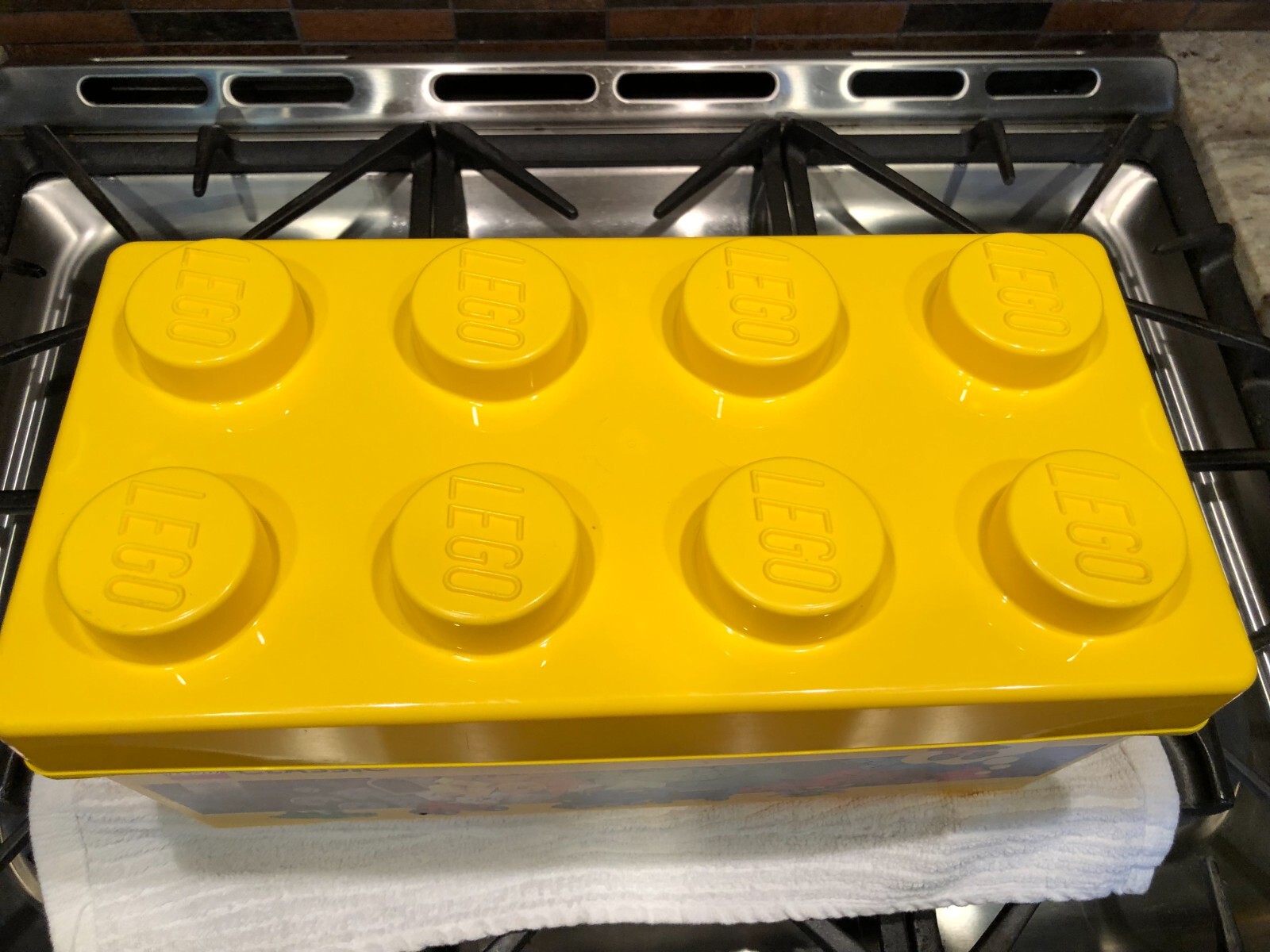 LEGO Storage Brick Case Large Yellow Container Plastic Bin Box EMPTY ...