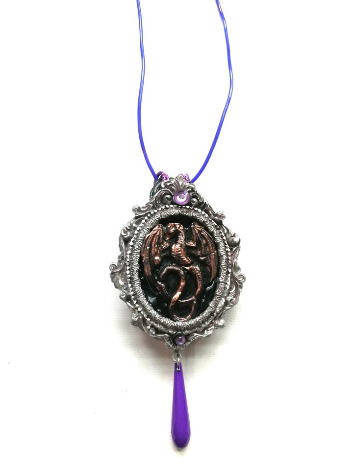 dragon blue eye satanic shield amulet lucifer talisman necklace viking ...