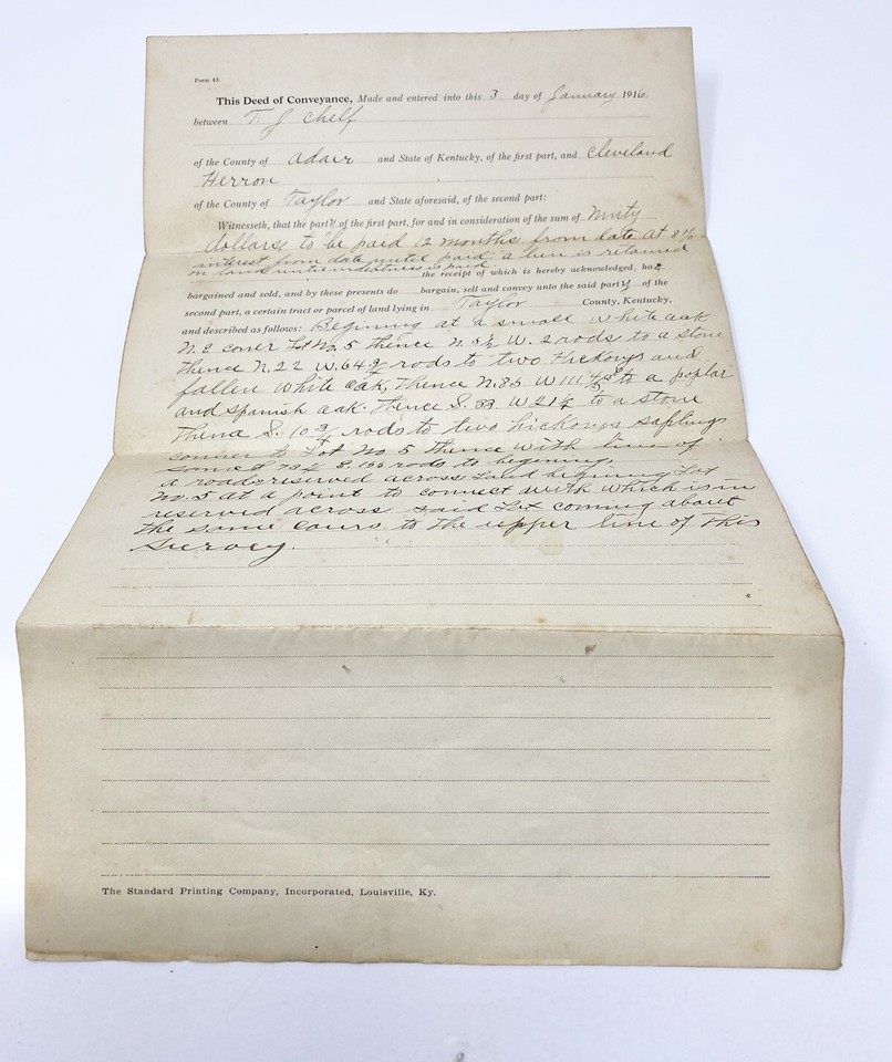 Antique Lot Mixed Land Deeds Documents 1888 & Early 1900s Taylor County ...