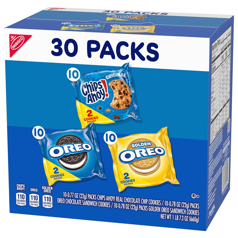 Sweet Treats Cookie Variety Pack OREO, OREO Golden & CHIPS AHOY!, 30 ...
