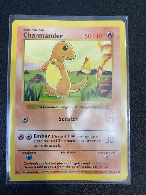 Pokemon Base Set 1999 Shadowless Charmander Card #46 | eBay