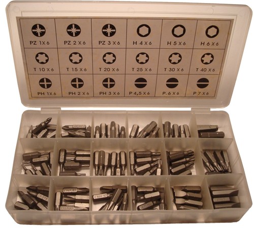 108pcs BITSET Frequently Needed Bits incl. TORX CROSS SLOT HEX Bit Box ...