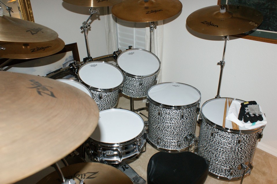 Rogers Big R Black Onyx Pearl 10 Piece Drum Set | eBay