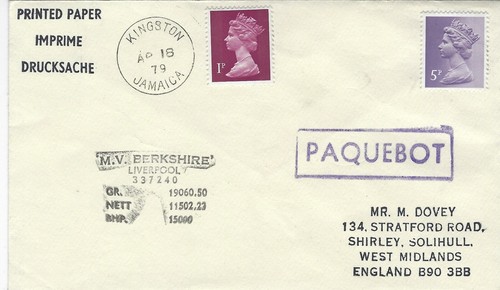 KINGSTON PAQUEBOT COVER - BIBBY LINE | eBay