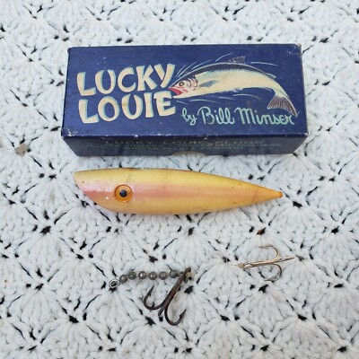 Vintage Bill Minser Lucky Louie Herring Silver Plug Lure with Original ...