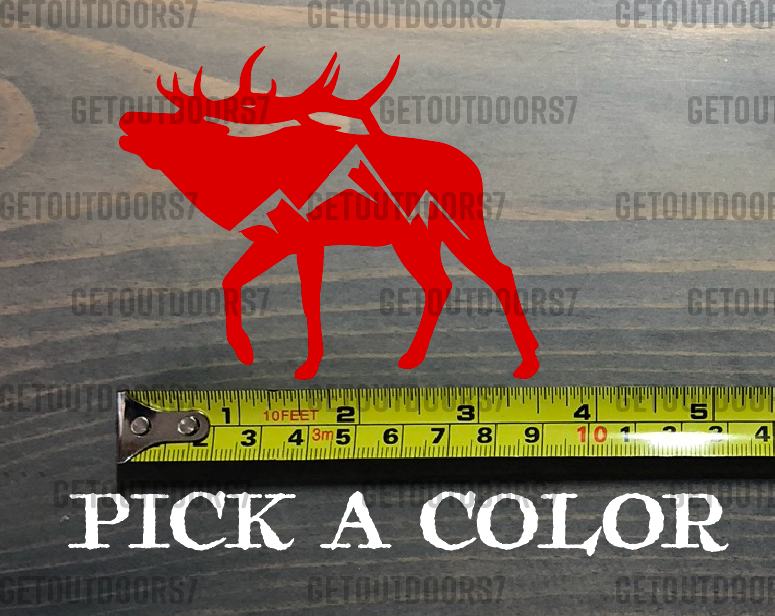 Elk Sticker Decal 3.5" DIE CUT Mountain Hunting Ammo Can Label 9MM 223 ...