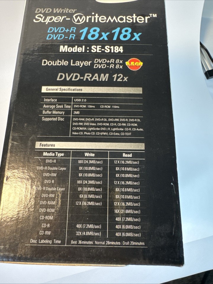 Samsung External DVD Writer Model SE-S184 | eBay