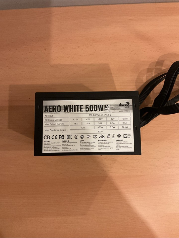 AeroCool Aero 80+ White 500W PC-Netzteil, Schwarz | eBay.de