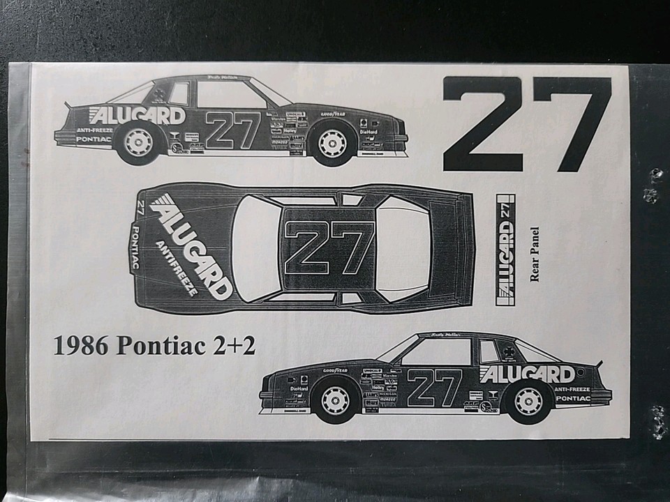 1986 Rusty Wallace #27 Alugard 2+2 Pontiac 1:24 Car Decal - Waterslide ...