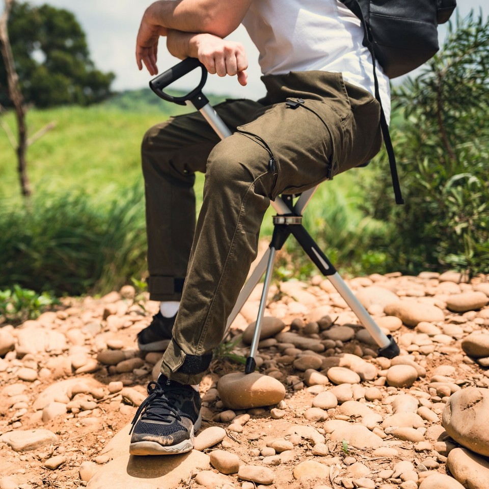 Ta-Da® SERIES 2 Seat Stick walking cane that converts to tripod chair ...