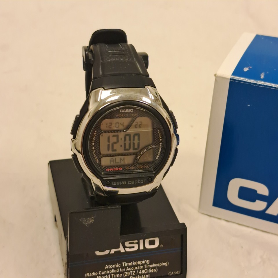 Casio WV-58A Mod 3054 Men 50m Wave Ceptor Atomic Digital Watch Hours ...