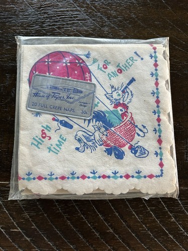 VTG House of Paper Crepe Napkins Baby Shower NIP Cute Balloon Scallop ...