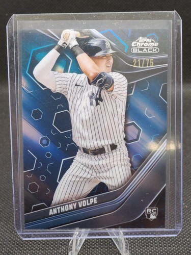 2023 Topps Chrome Black Anthony Volpe Blue Refractor Rookie Card RC ...
