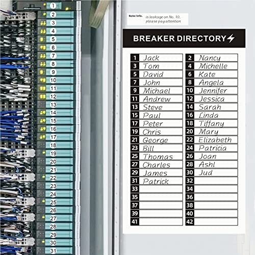 16 Sheets Breaker Panel Labels Electrical Box Sticker Numbers Breaker ...