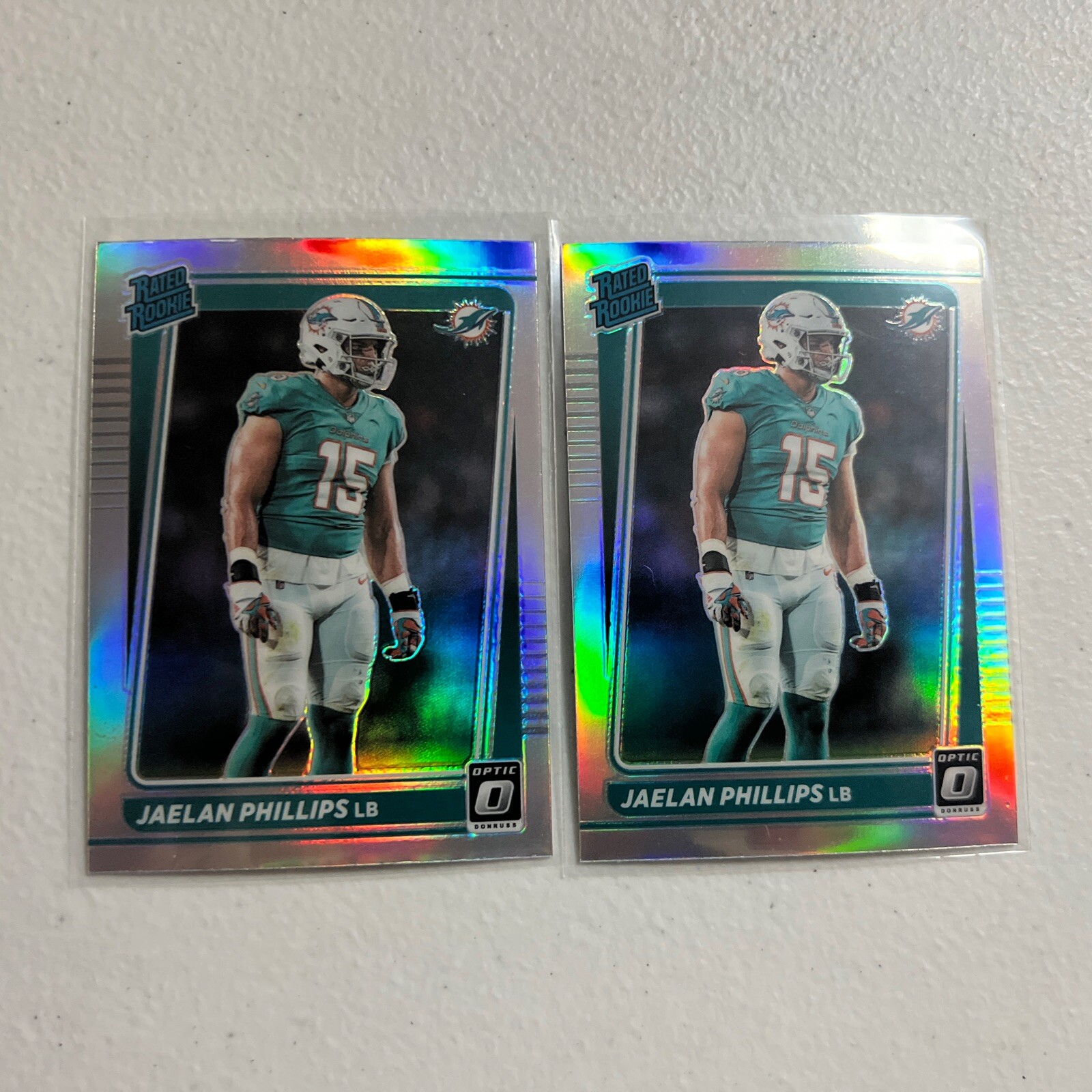 (2) 2021 Donruss Optic #254 JAELAN PHILLIPS Rated Rookie RC Silver Holo ...