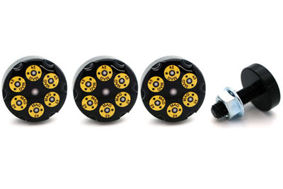 4 Black Billet Aluminum - Custom License Plate Frame Tag Bolts -Magnum ...