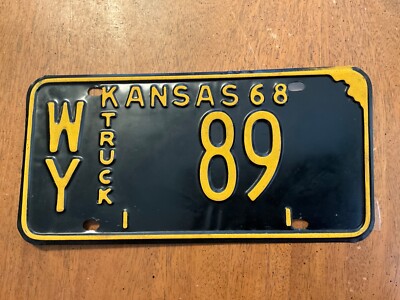 1968 Kansas Truck License Plate Tag WY 89 Wyandotte | eBay