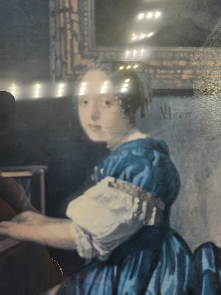 Framed Jan Vermeer "A Young Woman Seated At A Virginal". Nat'l Gallery ...