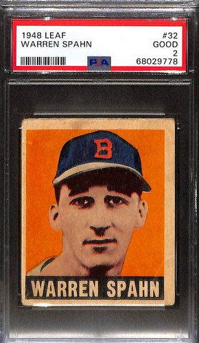 1948 Leaf #32 Warren Spahn PSA 2 Good 68029778 | eBay