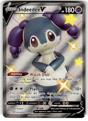 Pokemon Shining Fates - Shiny Indeedee V SV114/SV122 Full Art Rare - NM ...